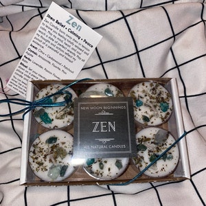 Zen Candles Relaxation Candles Crystal & Herb Candle Aromatherapy ...