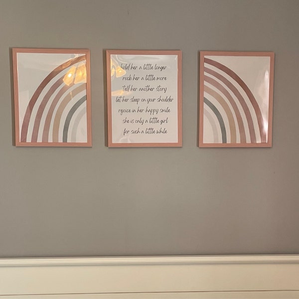 Baby Poem Wall Art, Hold Her a Little Longer Poem, Baby Girl Nursery ...