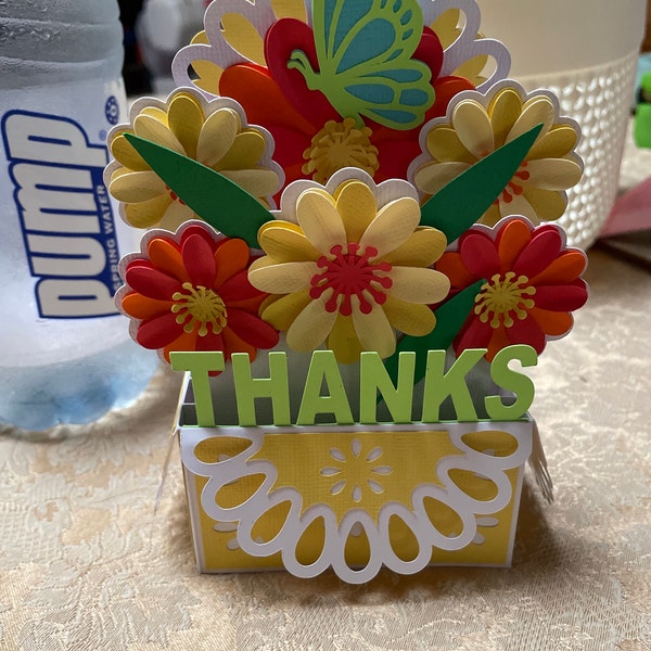 Sunshine Bouquet Card in A Box 3D SVG - Etsy