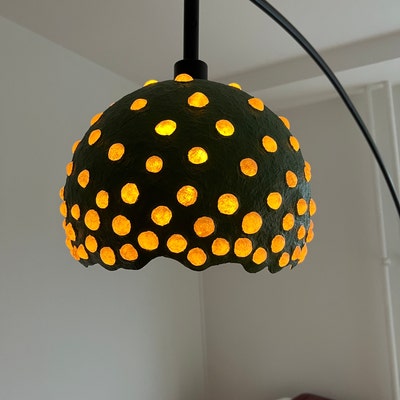 Paper Mache Pendant Light White Recycled Paper Lampshade Paper Pulp ...