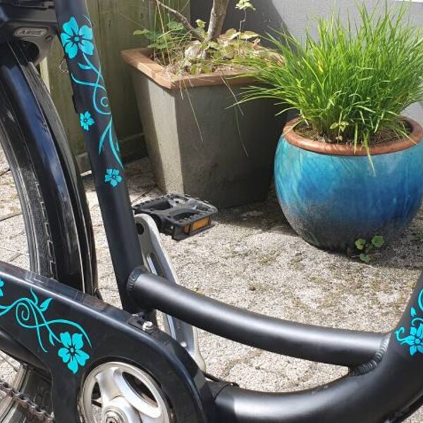 Fun Decorative Bicycle Stickers, Flowers and Butterfly, Bike Decals. - Etsy