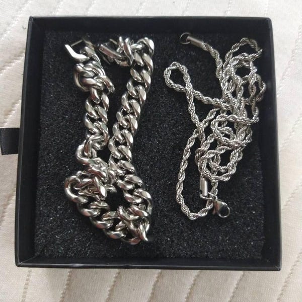 12MM 14MM Thick Cuban Link Chain, Titanium Steel Cuban Link, Hip Hop ...