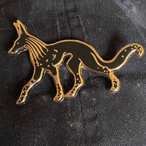 Anubis Pin - Egyptian Mythology - Hard Enamel - Black and Gold Lapel ...