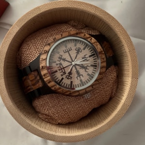 Engraved Thor's Hammer Mjolnir Wooden Watch, Personalized Viking Watch ...