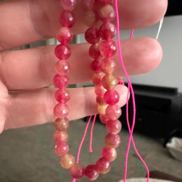 Natural Watermelon Tourmaline Quartz Gemstone Bead Faceted 8mm 10mm ...