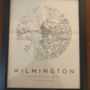 Personalized Map Print, Set of Four, Map Prints, Custom Locations, City ...