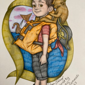 Mermaid Hug Grayscale Coloring Page ORIGINAL HAND DRAWN Mermay - Etsy