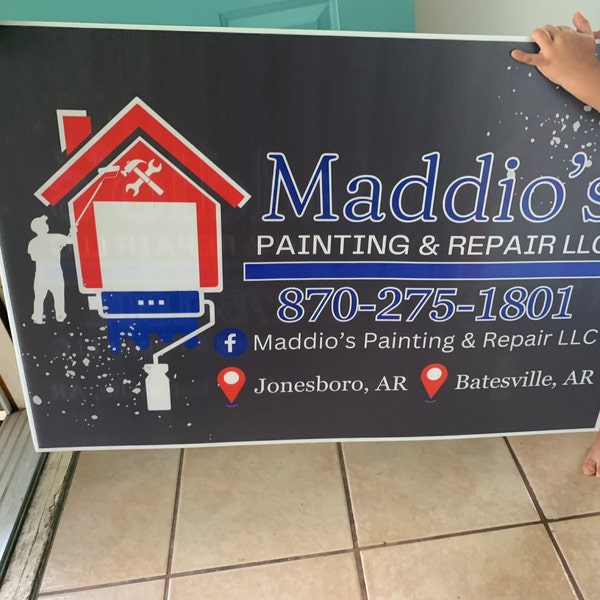 Custom Yard Sign 36x24 Inch, Double Sided, Weatherproof, Metal H-stake ...