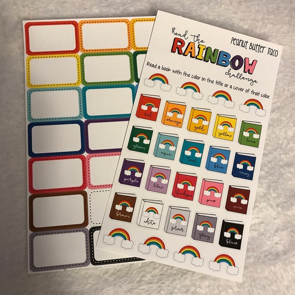 Read the Rainbow - Reading Challenge Planner Stickers - Reading Planner ...