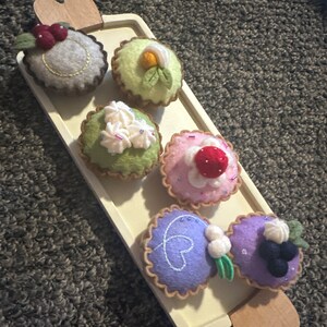 Blueberry Tart Felt Pastry, Pumpkin Pie, Cupcake for Decoration or ...