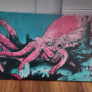 Octopus Graffiti Street Art Octopus Modern Wall Art Large Octopus ...