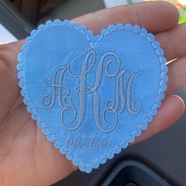 EMBROIDERY Wedding Dress Satin Label Dress Patch Something Blue Gift ...