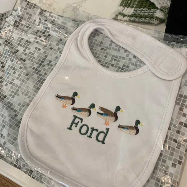 Mallard Duck Monogram Frame Embroidered Baby Bubble - Etsy