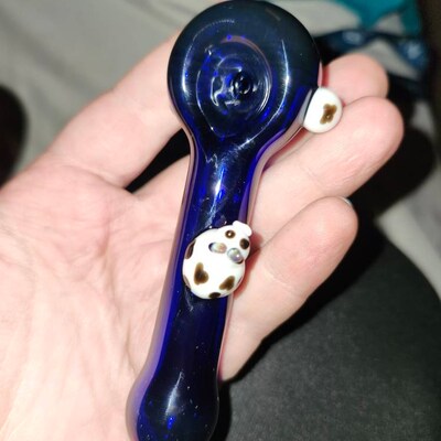 Flower Marble on Blue One Hitter Marble Onies Glass One Hitter Glass ...