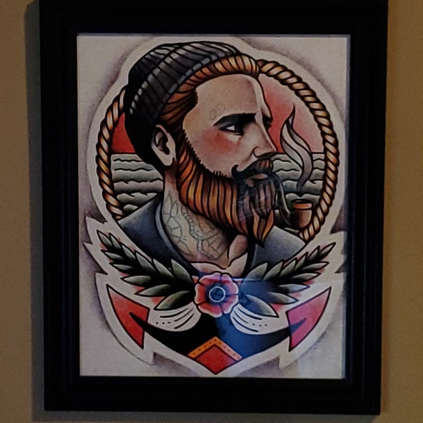 The Ginger Sailor Tattoo Art Print - Etsy Australia