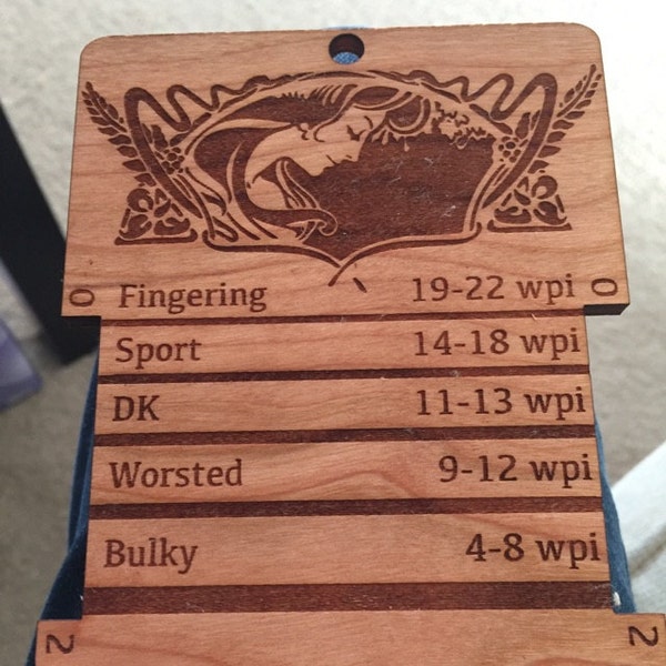 Spinners Control Card/ WPI Tool Cherry Veneer - Etsy