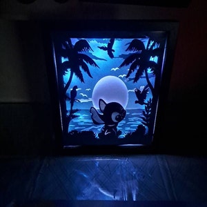 Stitch 2 Paper Cut Light Box Template Files, Shadow Box, 3D Papercut ...