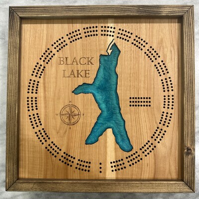 Custom Resin Lake Inlaid Compass Map/ Custom Any Lake Map/ Resin Lake ...