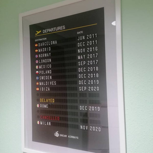 Airport Departure Board, Digital Poster, Custom Airport Board Design ...
