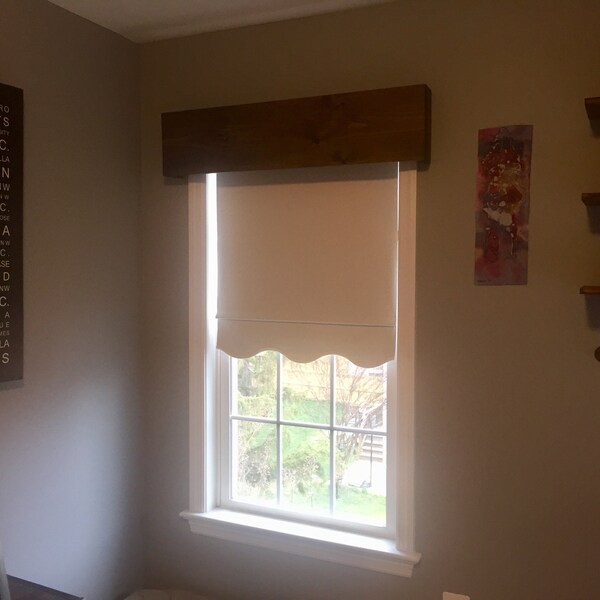 Rustic Wood Window Valance | Farmhouse Window Cornice | Custom Size ...