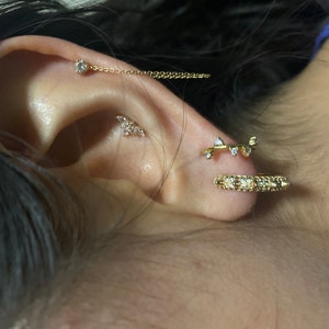 14k Solid Gold Spike Cone Rook Piercing Eyebrow Piercing Belly Button ...