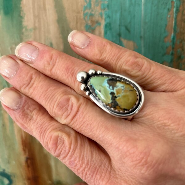 Sacred White Buffalo Turquoise Ring/southwestern/ Artisan Silver ...