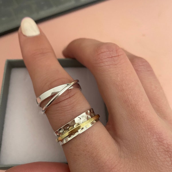 Spinner Ring, Infinity Ring, Silver Spinner Ring, Fiddle Ring ...