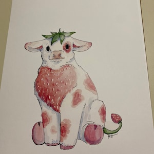 Strawberry Cow Print - Etsy