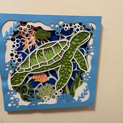 3d Sea Turtle Shadow Box Svg 3d Turtle Shadow Box Svg - Etsy