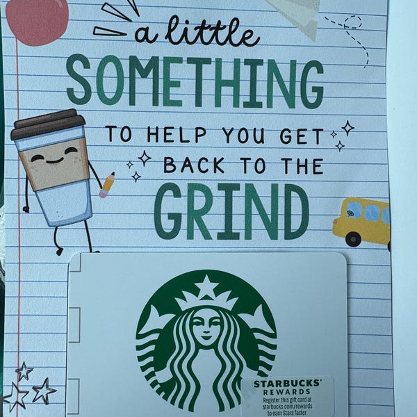 Coffee Gift Card Holder | Back to School Teacher Gift | First Day of ...