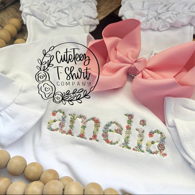 Floral Alphabet Machine Embroidery Design Small Letters With - Etsy