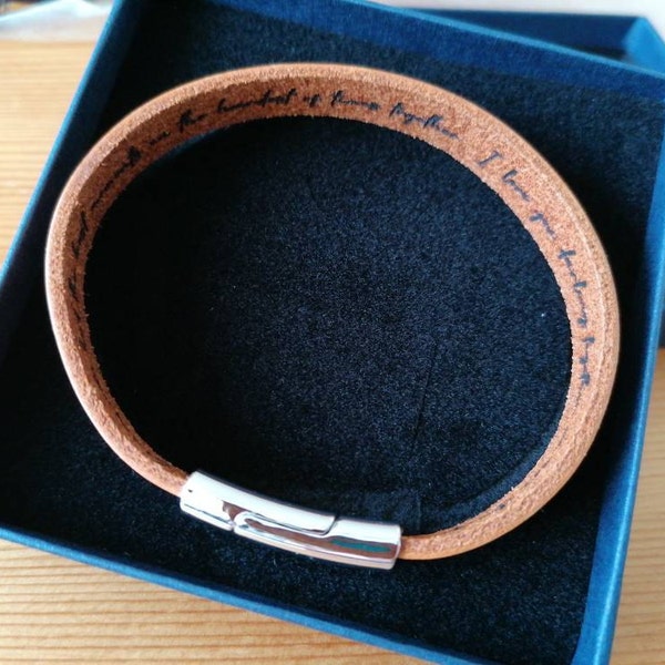 Secret Message Bracelet, Hidden Message, Personalised Real Leather ...