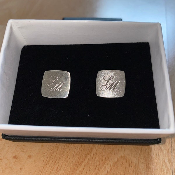 925 Silver Cufflinks - Engraved Cufflinks - Personalized Cufflinks ...