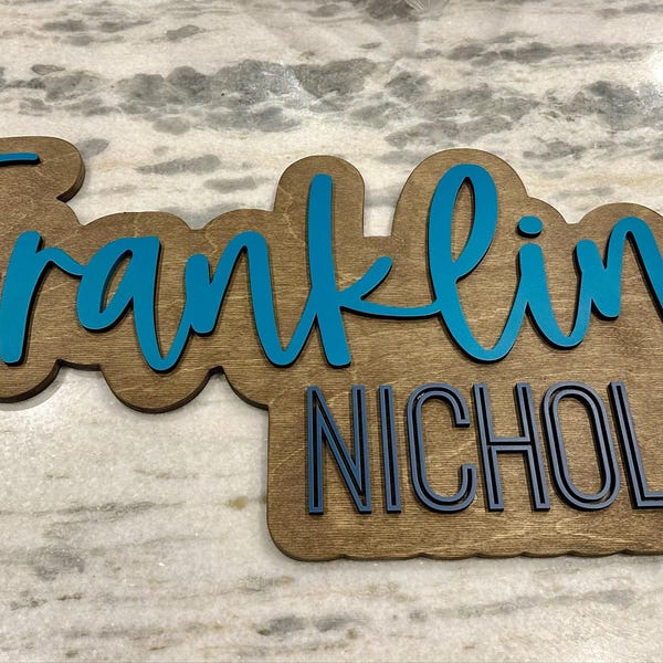 Large Custom Wood Name Sign, Nursery Name Sign, Boho Girl Name Sign ...
