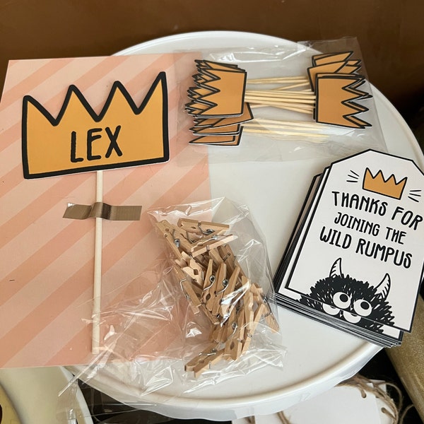 Personalized Wild Things Cake Topper, Crown Cake Topper, Where the Wild ...