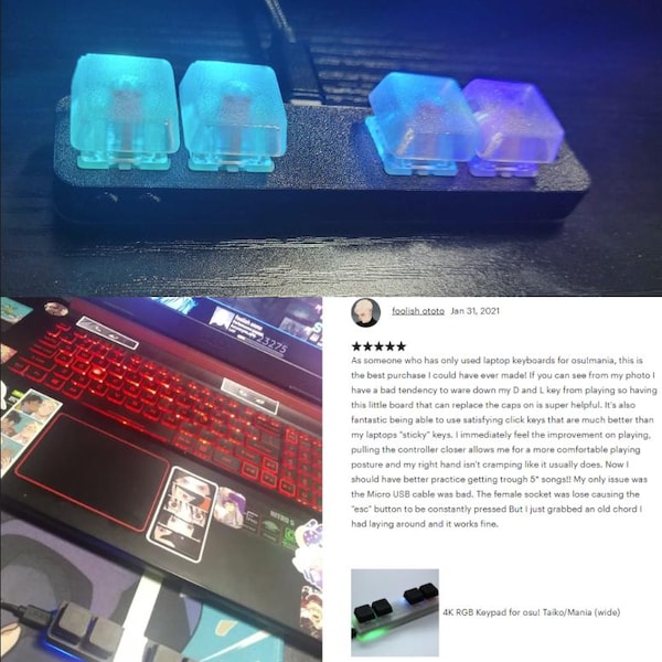 4K RGB Keypad for Osu! Taiko/mania (wide) - Etsy