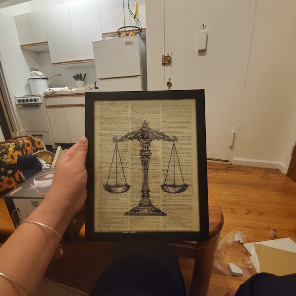 Scales of Justice Print, Gift for Law Student, Paralegal Wall Decor ...