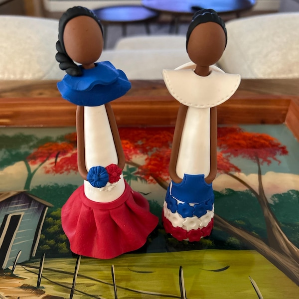 Handmade Polymer Clay Dominican Faceless Doll: Home Decoration Souvenir ...