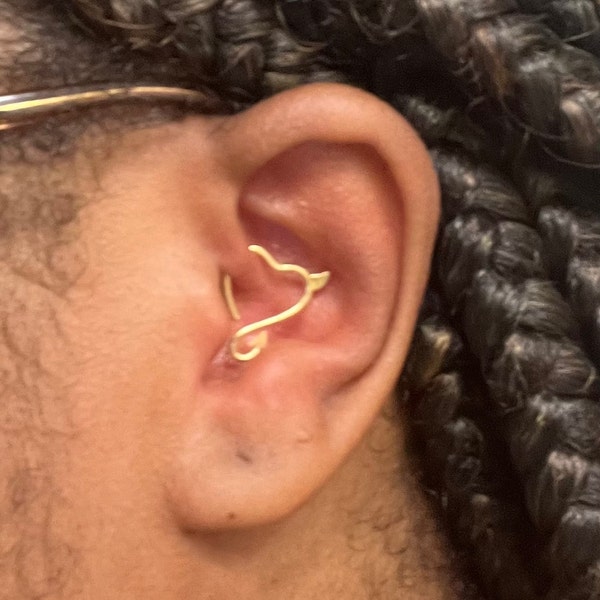 Devil Daith Piercing - Sterling Silver Heart Daith Piercing - Sterling ...