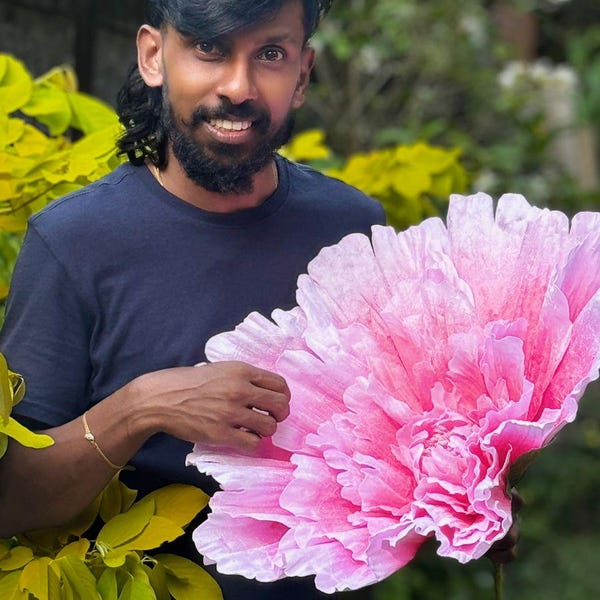 DIY Paper Peony Flower Petals 10 Pieces Set Large Crepe Paper Petals ...
