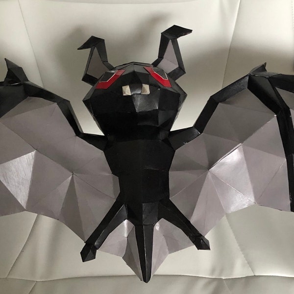 Bat Papercraft PDF, SVG Template for Creating 3D Bat Hangs Wall, DIY ...