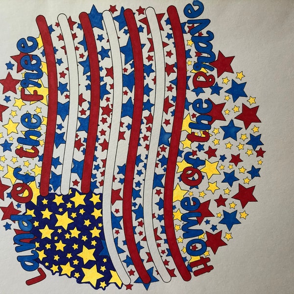 4th of July Themed Coloring Pages / Adult Mandala Style Patriotic / USA ...