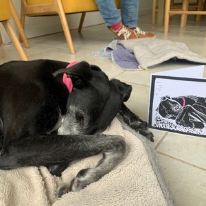 Greyhound Signed Original Lino Print Snaws teefs - Etsy