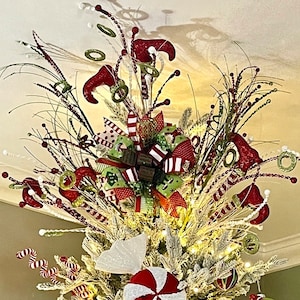 Farmhouse Tree Topperred and Black Tree Topperbuffalo Plaid Tree ...