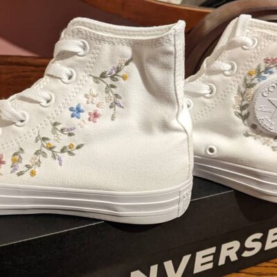 Custom Embroidered Converse Platform High Tops - Etsy