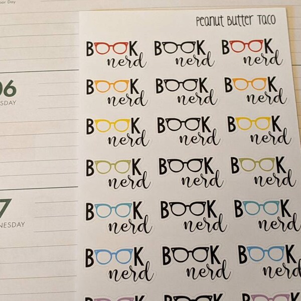 Book Nerd Planner Stickers - Book Planner Stickers - Reading Stickers ...