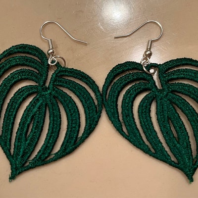 FSL Leaf Earrings Free Standing Lace Jewelry Machine Embroidery Designs ...