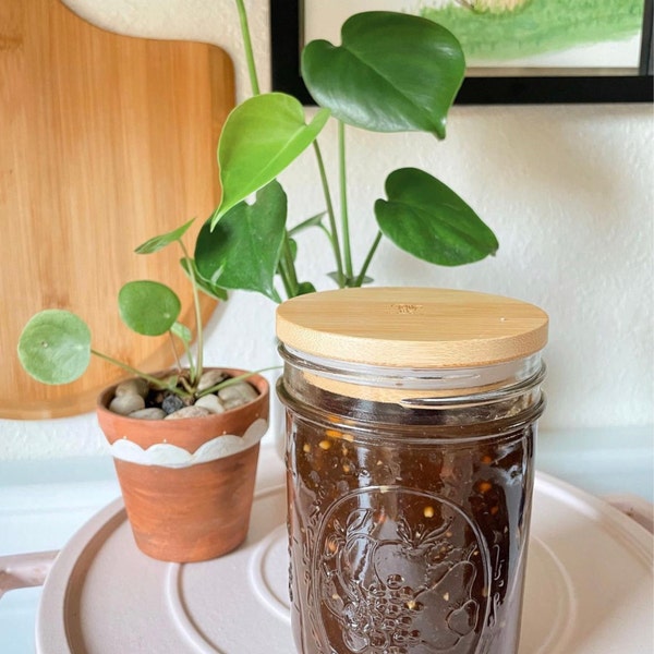 Solid Bamboo Mason Jar Lids | Zero Waste + Reusable Food Storage ...