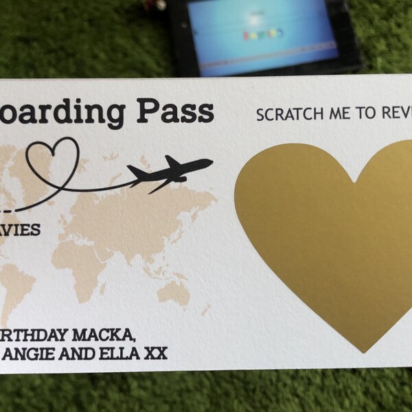 Personalised Scratch off Boarding Pass, Customised Surprise Birthday ...