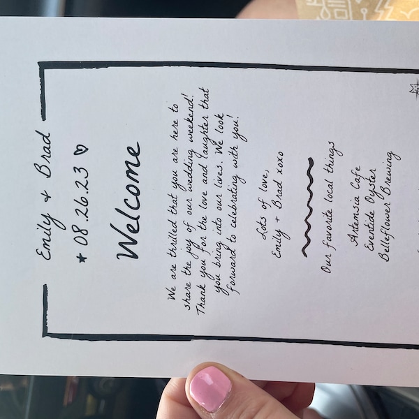 WEDDING WELCOME LETTER + Timeline Template | Itinerary | Welcome Note ...